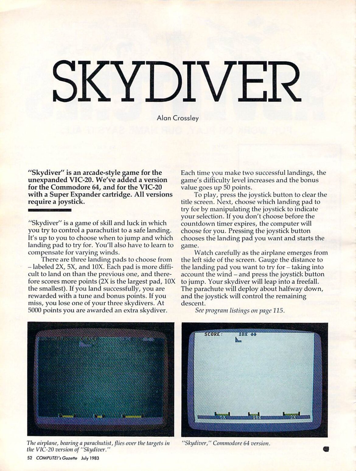 Sky Diver - Commodore 64 - Basic V2 - Retromagazine World
